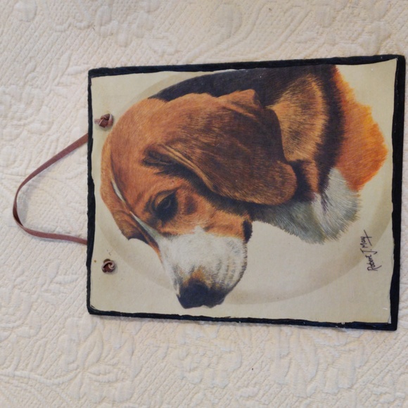 Evergreen Ent. | Dog | Beagle By Artist Robert J May Slate Wall Decor ...